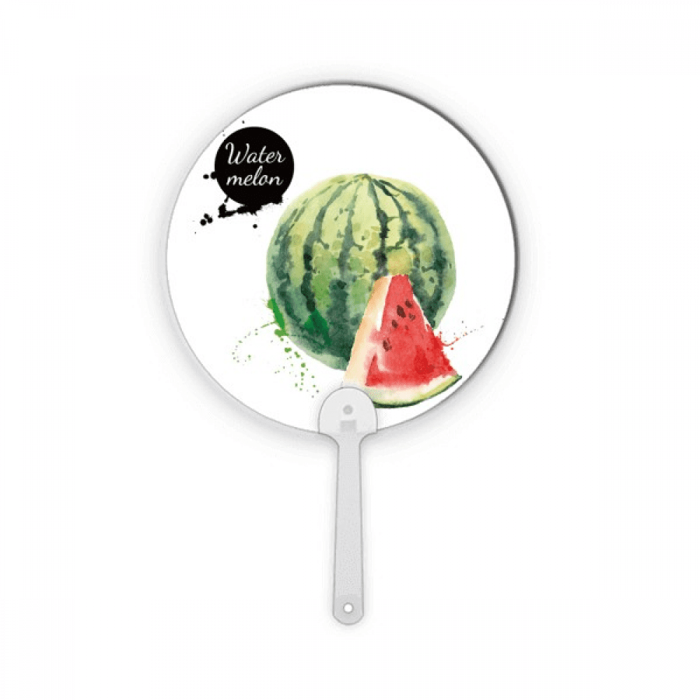 Watermelon Fruit Tasty Healthy Watercolor Plastic Round Handheld Fan ...