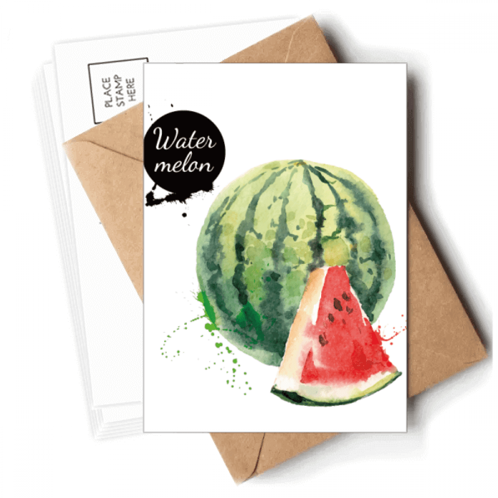 Watermelon Fruit Tasty Healthy Watercolor Postcards Envelopes Blank ...