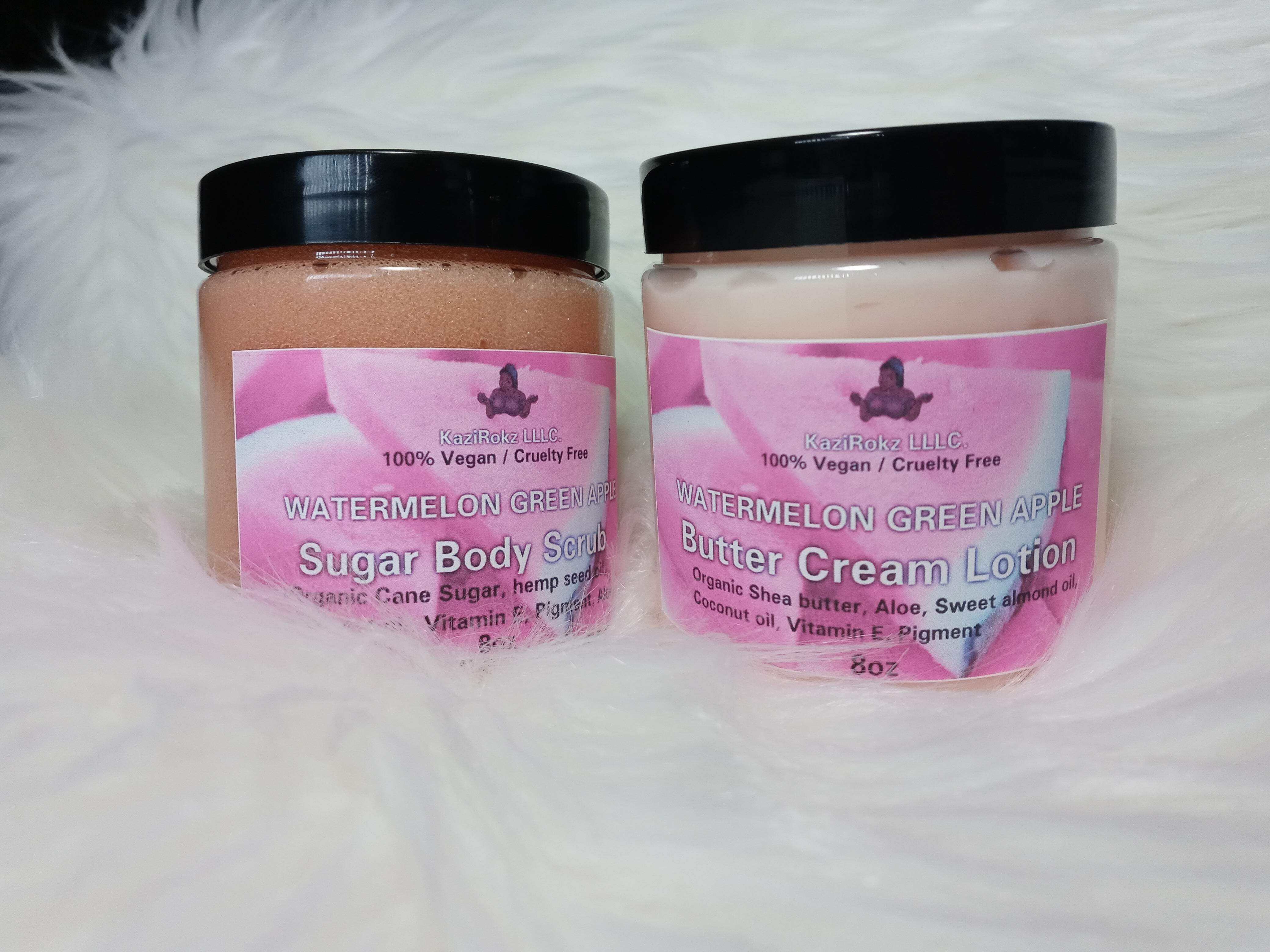 Watermelon Green Apple Sugar Body Scrub Butter Cream Lotion Skincare ...