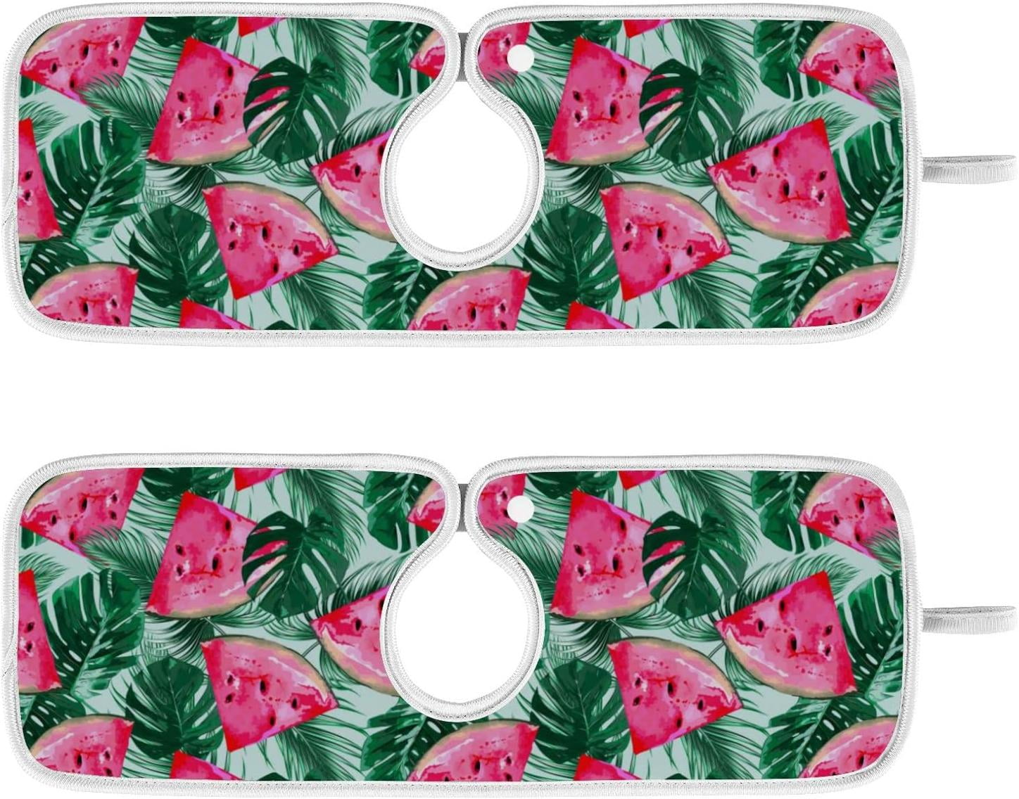 Watermelon Green Leaf Sink Splash Guard for Faucet 2 Packs Faucet ...