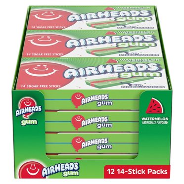 Airheads Candy, Chewing Gum, WATERMELON Flavor MICRO CANDIES inside ...