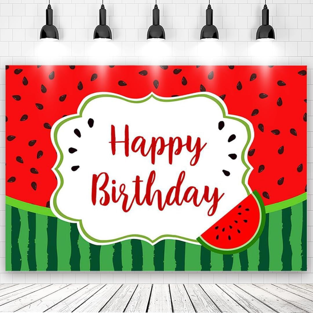 Watermelon Happy Birthday Backdrop Watermelon Birthday Photography ...