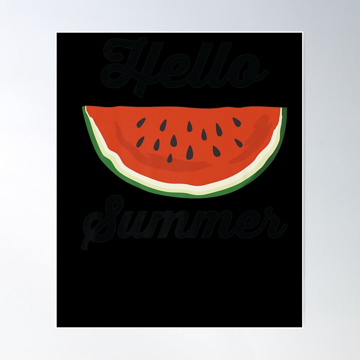 Watermelon Hello Summer Melon Vegetarian Fruit Poster Wall Art, Modern ...
