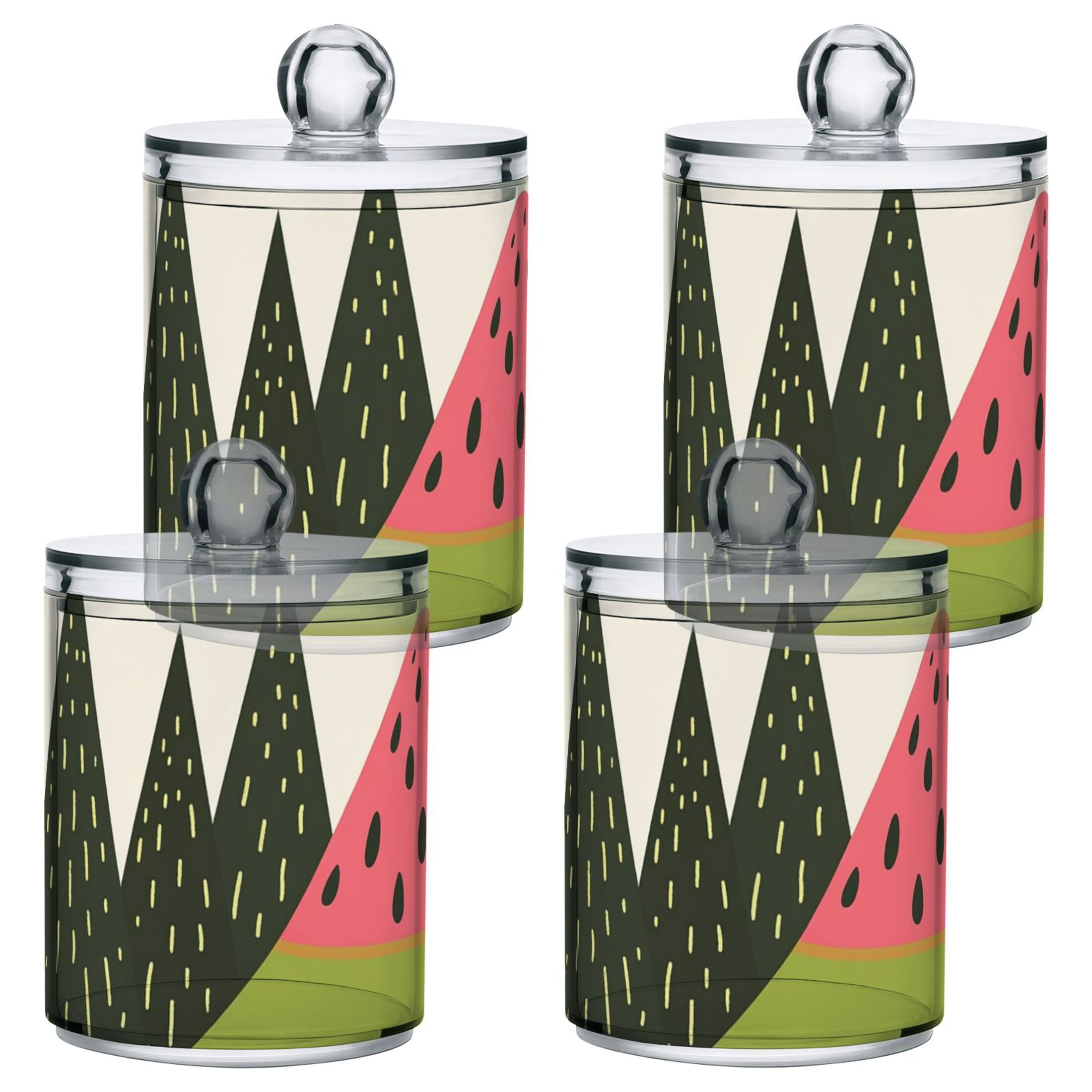 Watermelon Hills Trees Translucent Plastic Cans Storage Canisters with ...