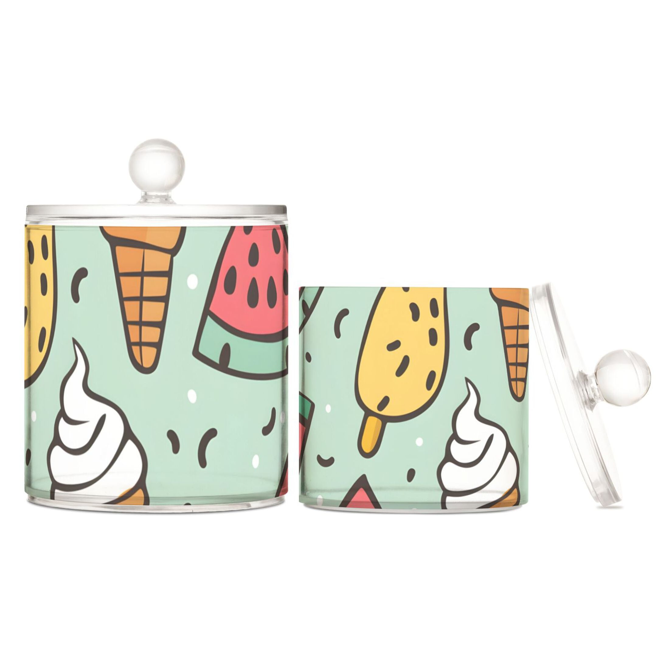 Watermelon Ice Cream Translucent Plastic Cans Storage Canisters with ...