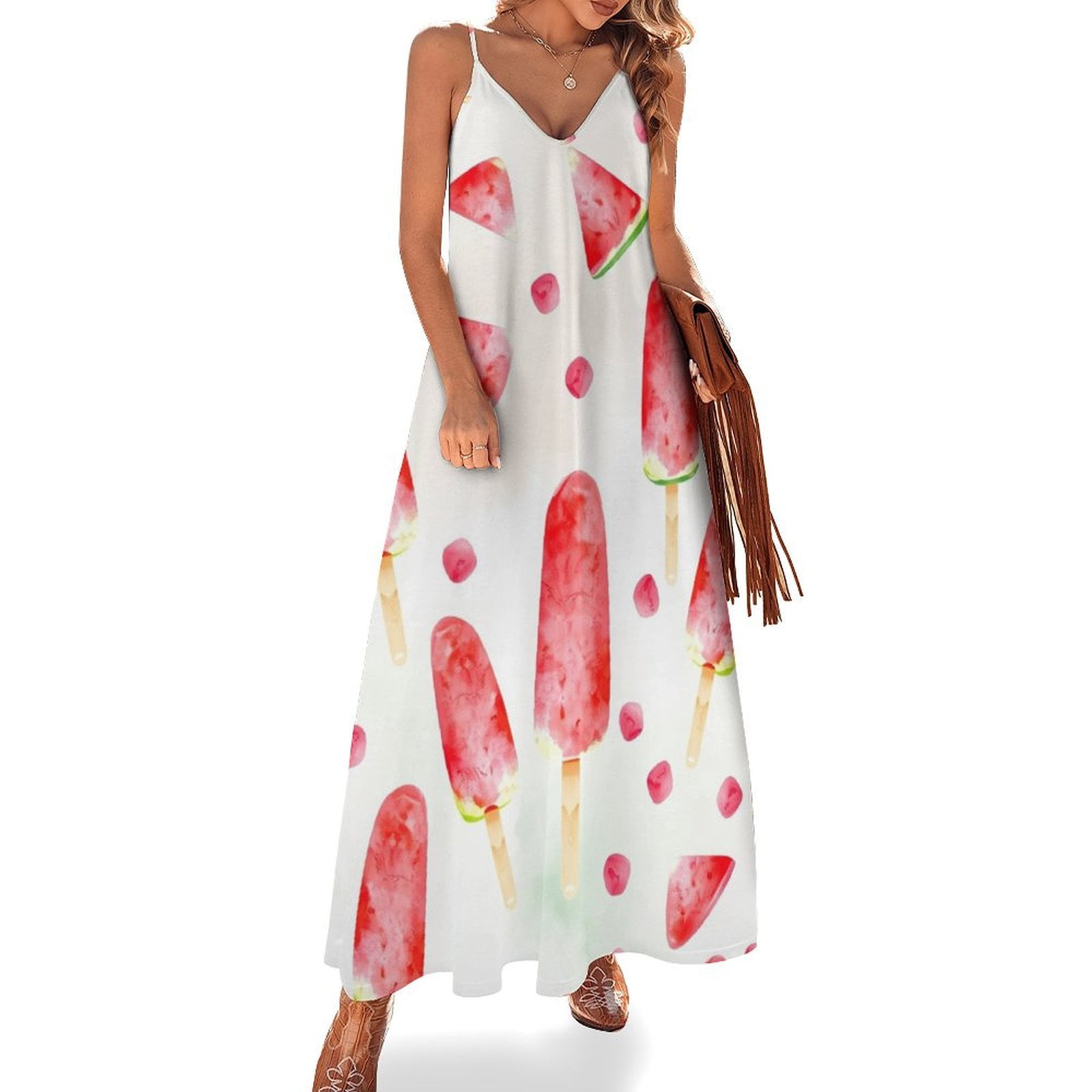 Watermelon Ice Pops Sleeveless Dress Prom Dress Dresses Women Summer ...