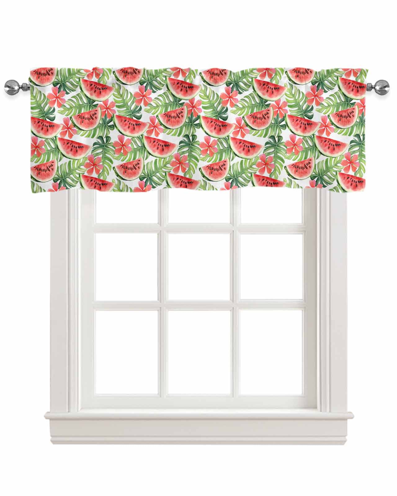 Watermelon Kitchen Valances for Windows Farmhouse Linen Window Valance ...