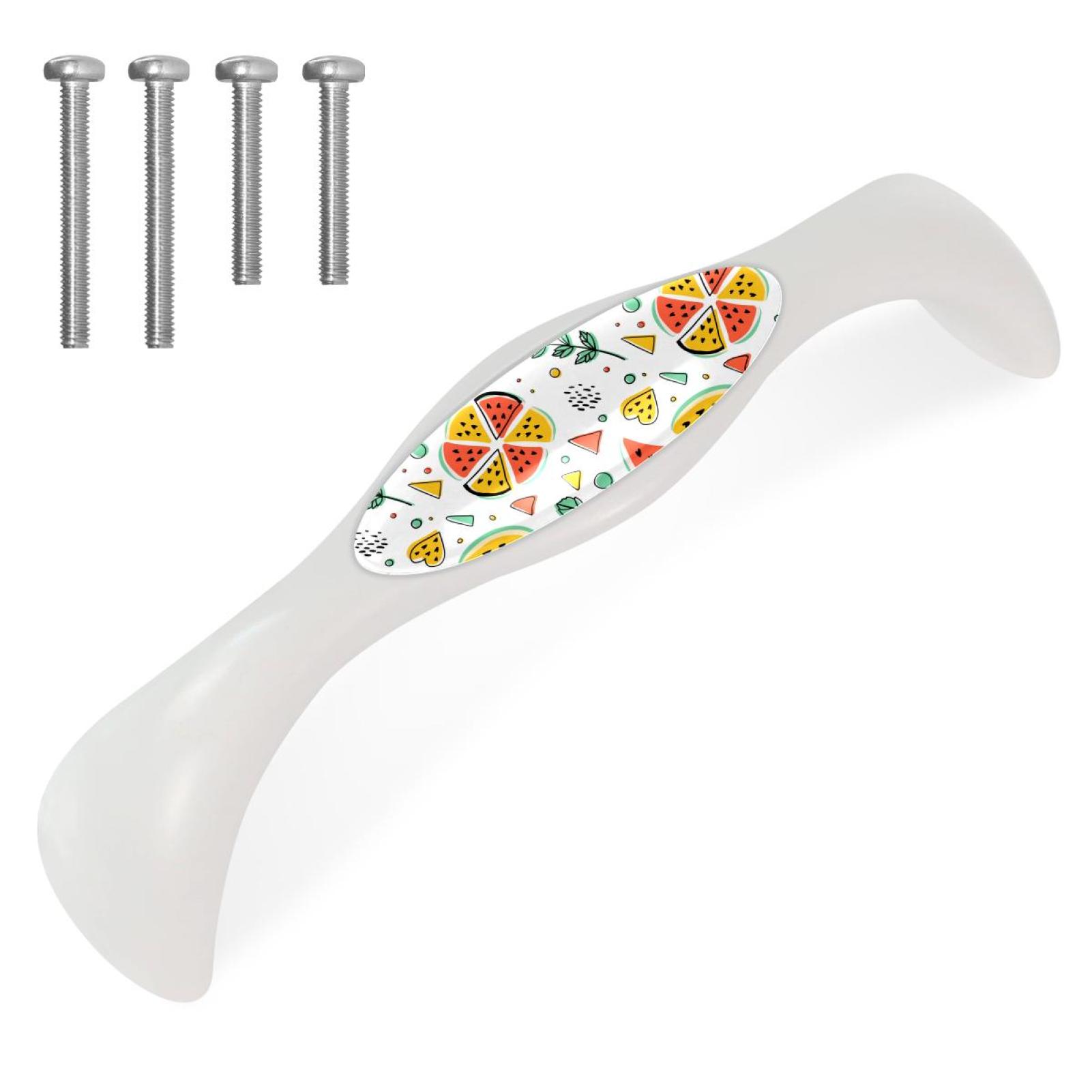 Watermelon Knob 4 Pack Arched Drawer Pulls Crystal Glass White Knobs ...