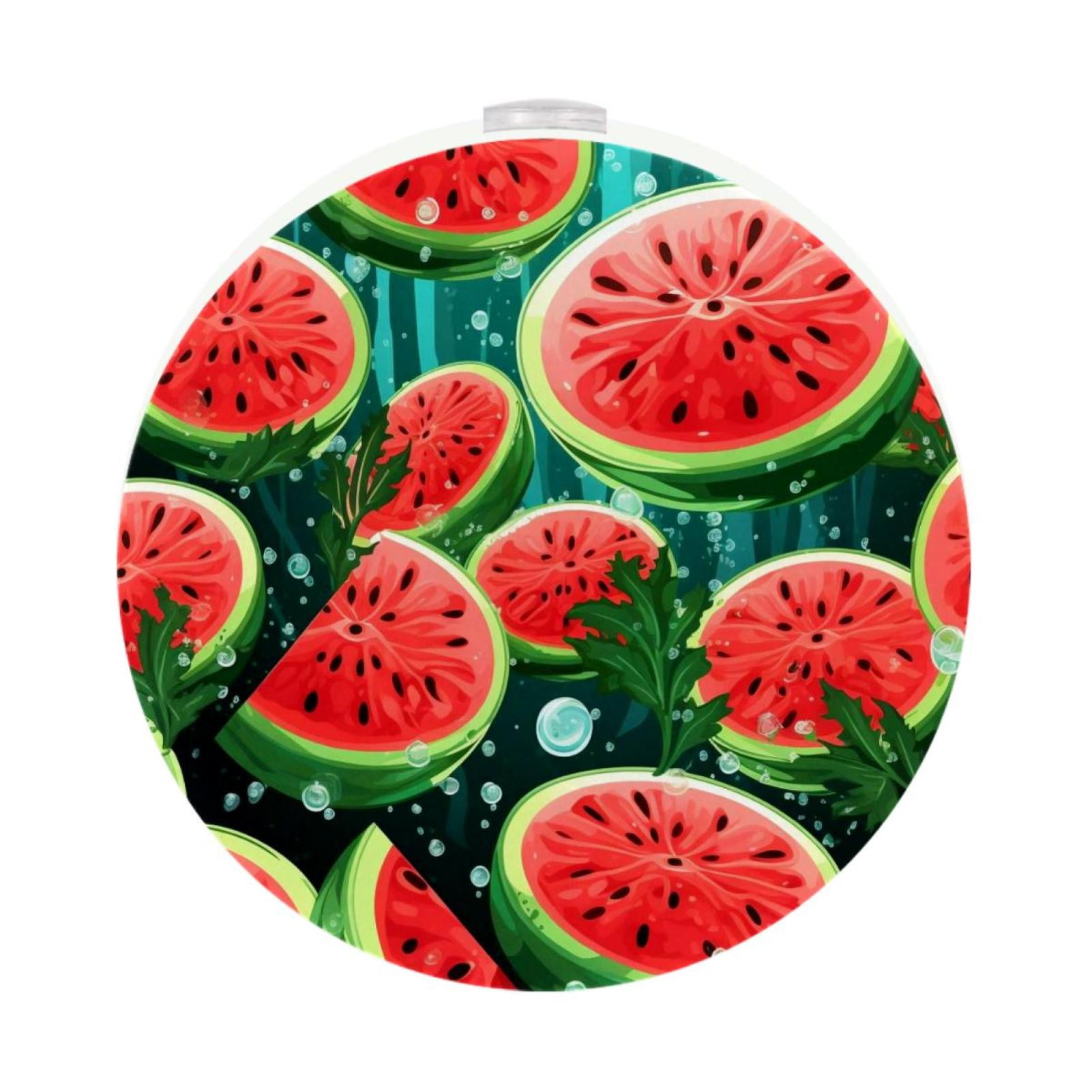 Watermelon LED Round Night Light-2PCS, Plug-in Dusk-to-Dawn Auto Sensor ...