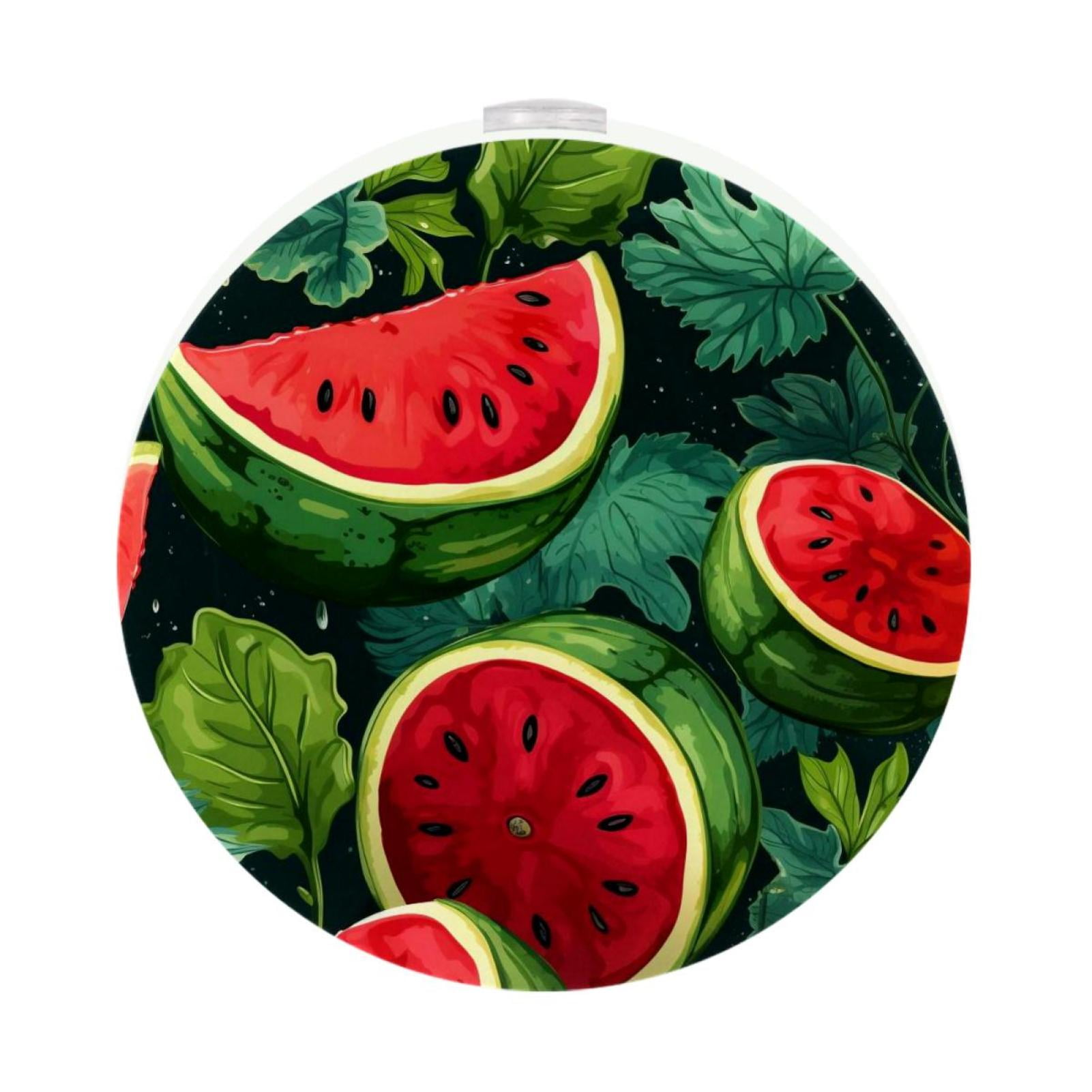 Watermelon LED Round Night Light-2PCS, Plug-in Wall Lamp with Dusk to ...