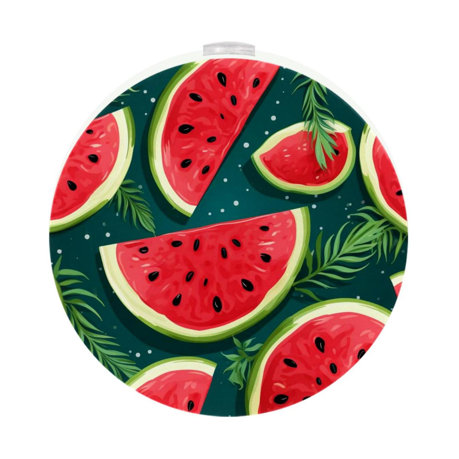 Watermelon LED Round Night Light- Set of 2, Portable Rechargeable Mini ...