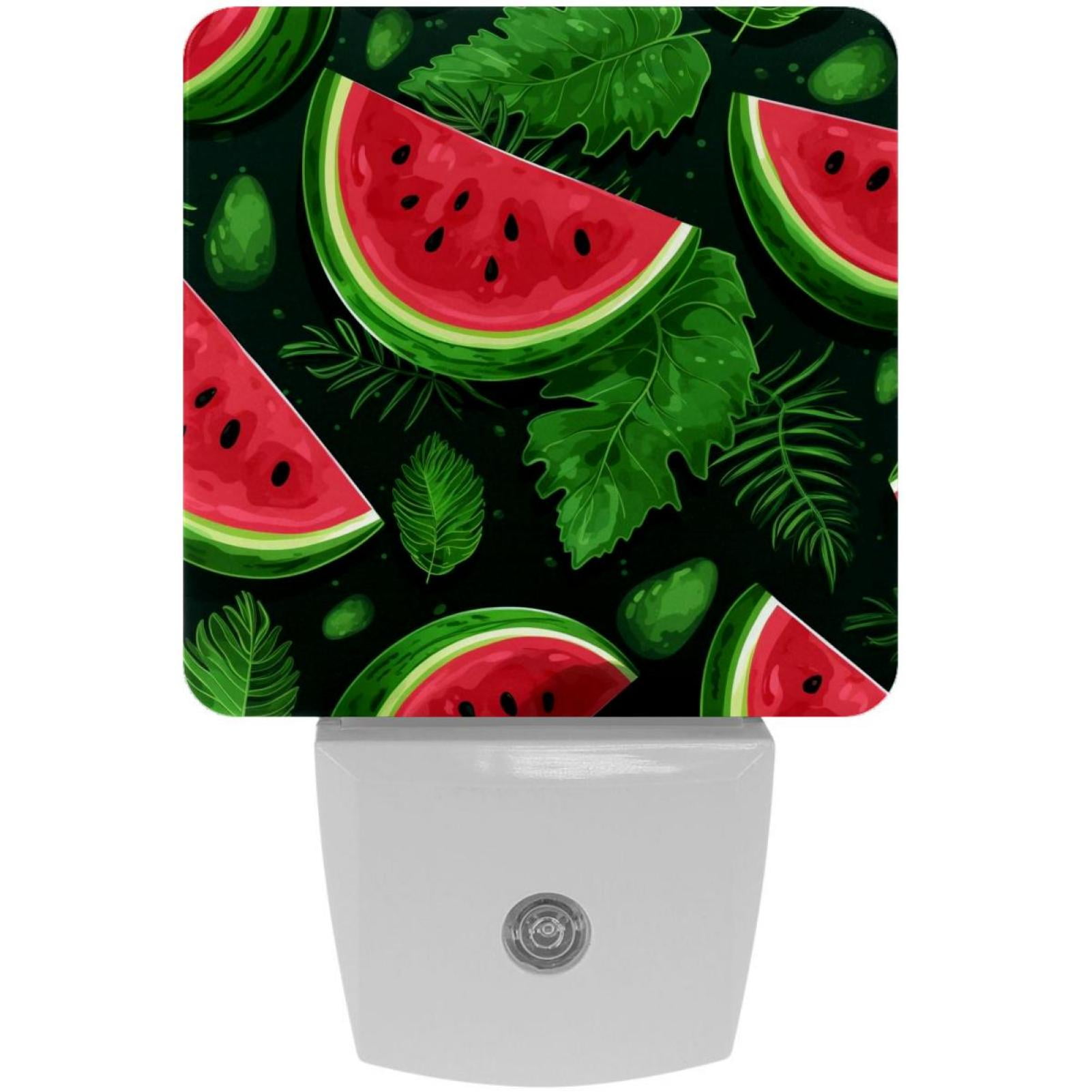 Watermelon LED Square Night Light - Soft Glow Plug-in Lamp with Dusk to ...