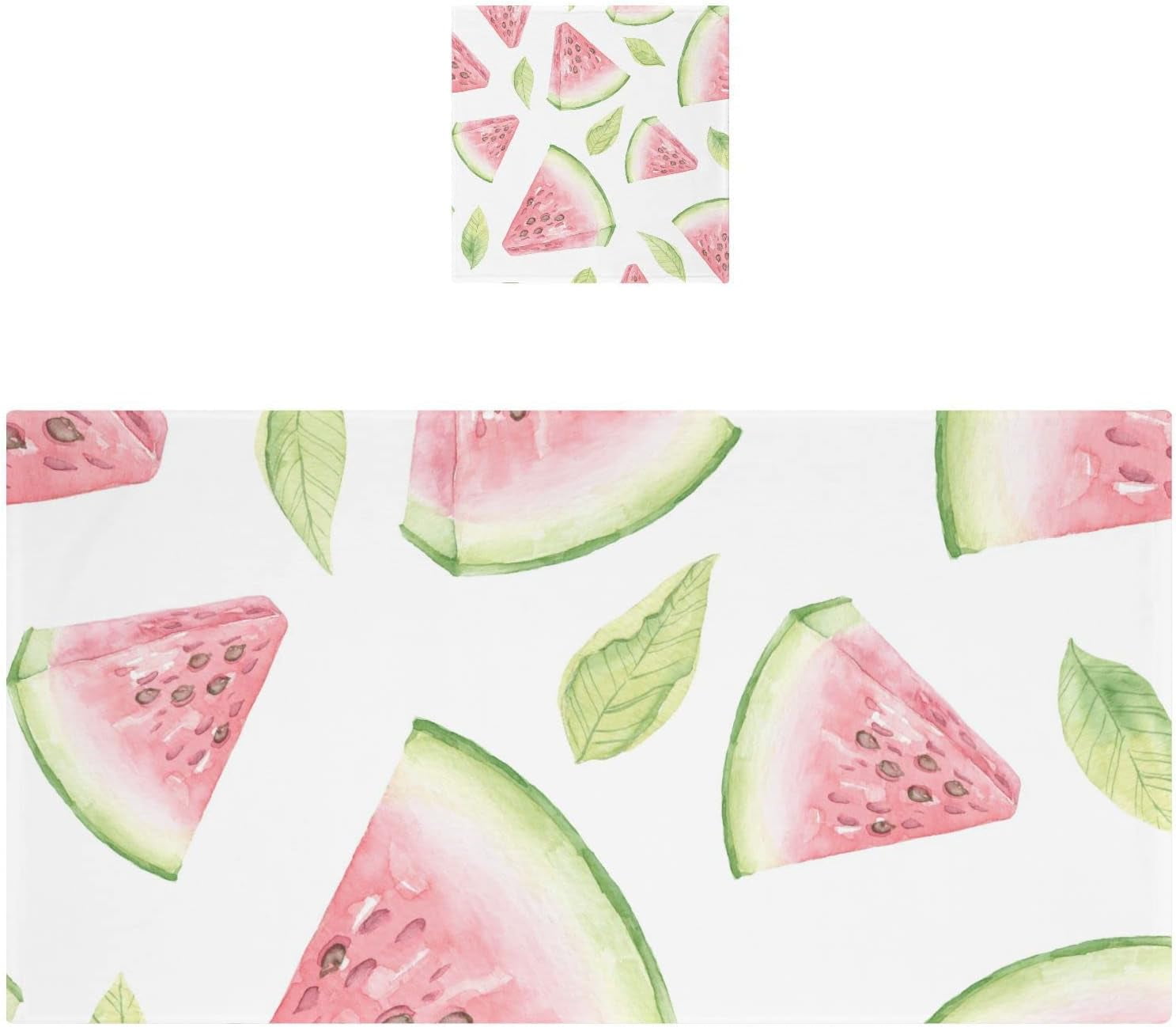 Watermelon Leaves Slice of Watermelon Watercolor Cotton Towel Set 2 ...