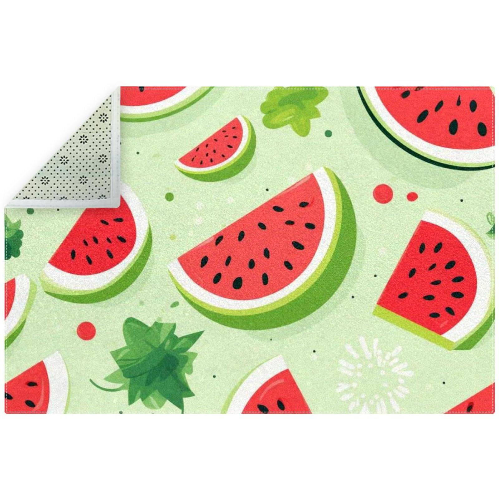 Watermelon Luxurious Polyester Right-Angle Floor Mat - Soft, Durable ...