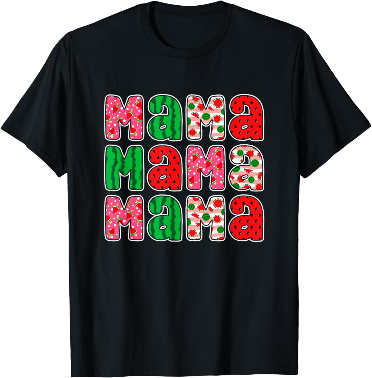 Watermelon Mama Summer Tropical Fruit Lovers Mom T-Shirt - Walmart.com