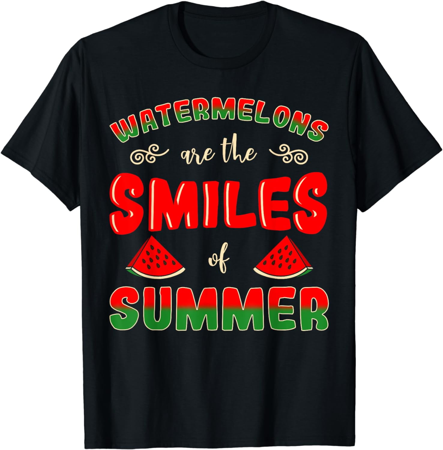 Watermelon Melon Fruit Lover Summer Season Smiles T-Shirt - Walmart.com