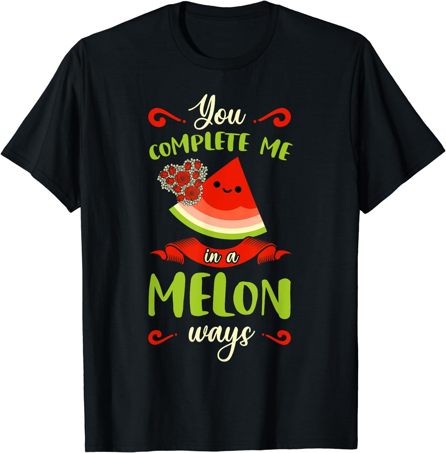 Watermelon Melon Summer Vacation Season Fruit Lover T-Shirt Black ...