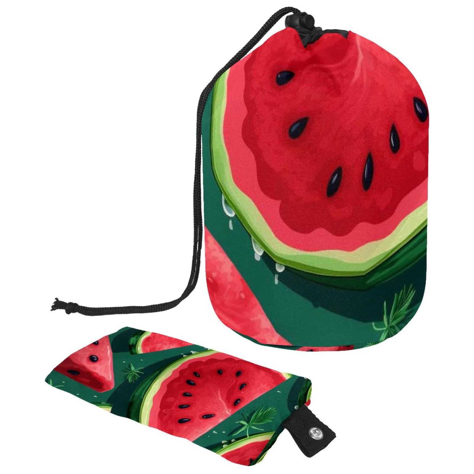 Watermelon Mesh Shower Bag Wash Bag, Foldable Drawstring Travel ...