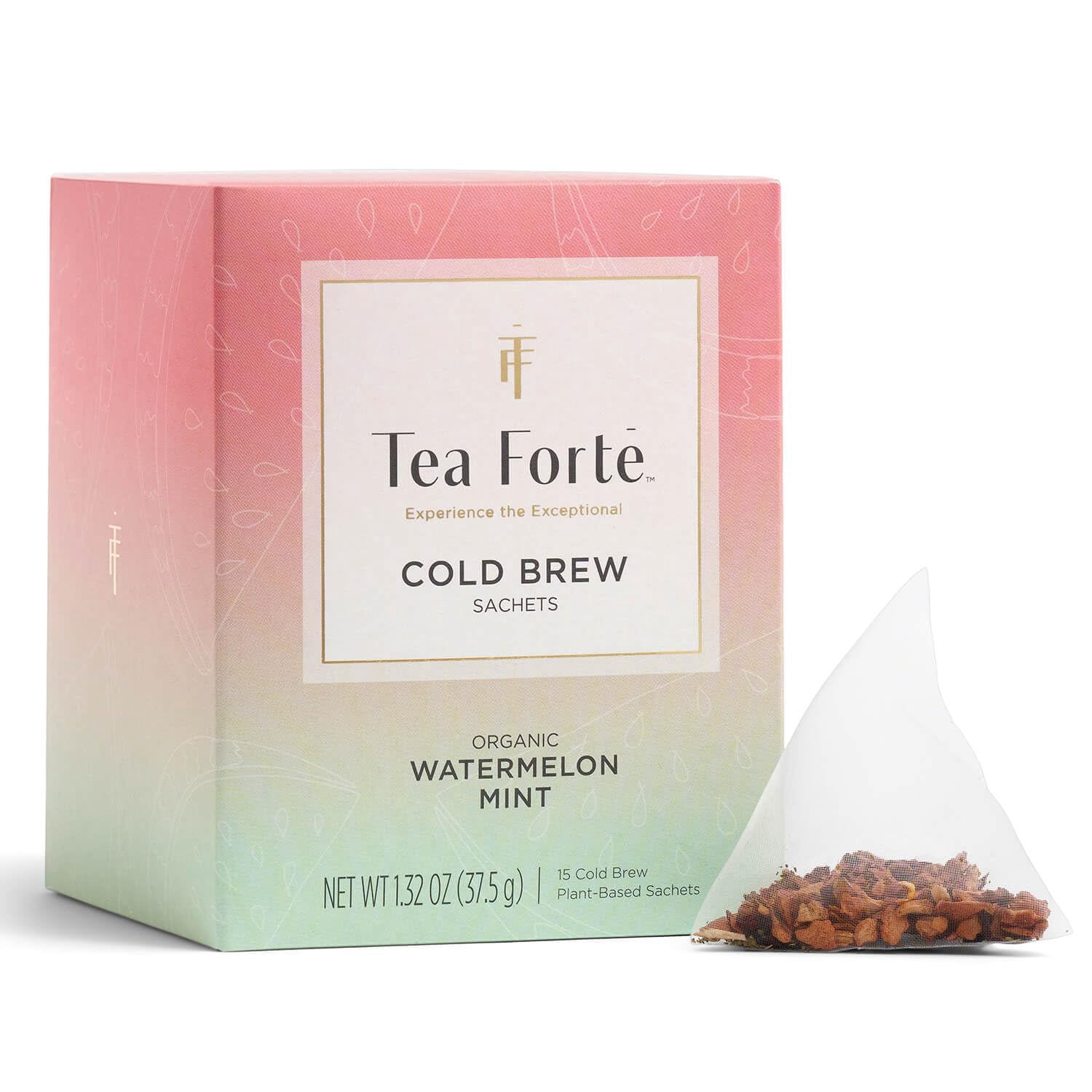 Watermelon Mint Cold Brew Iced Tea, Organic Caffeine Free 15 Sachet ...