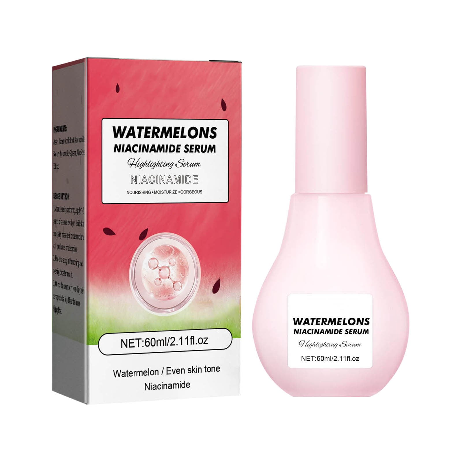 Watermelon Niacinamide Facial Serum,Pore Minimizer & Niacinamide Glow ...