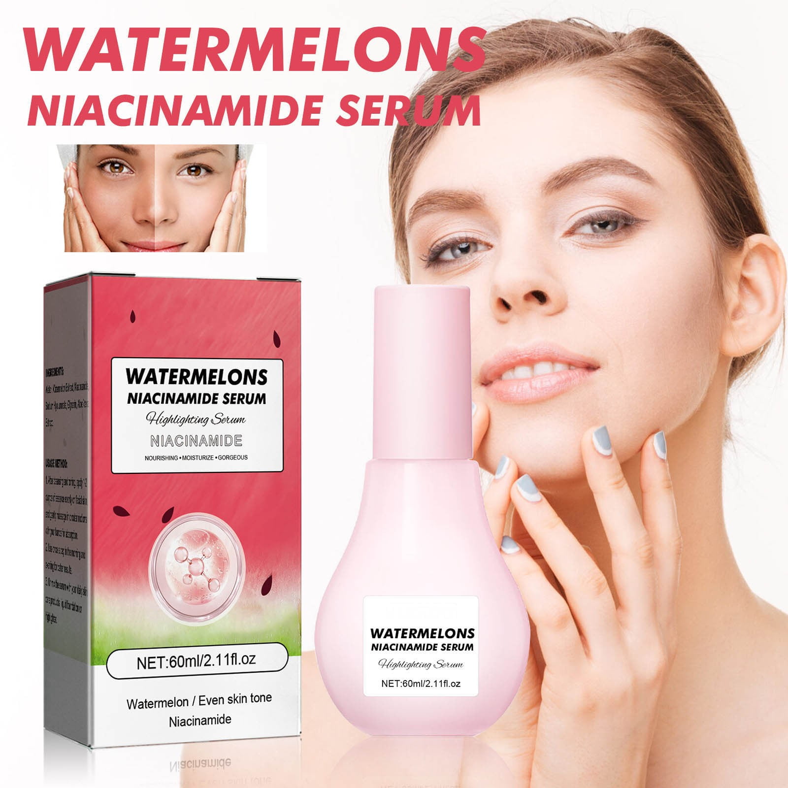 Watermelon Niacinamide Moisturize Serum For Face Skin Care Hydrating