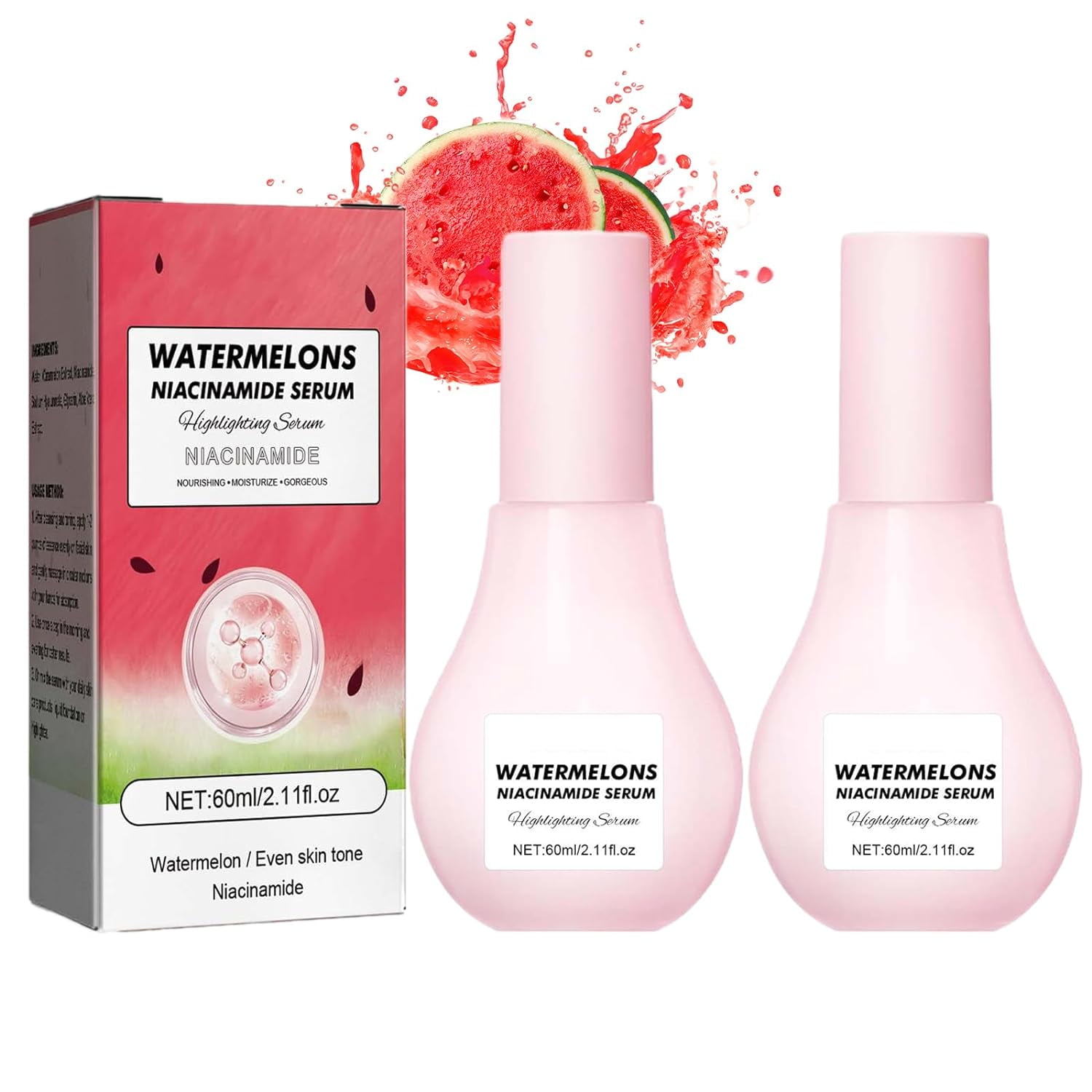 Watermelon Niacinamide Serum Glow Toner Highlighter Serum Moisturize