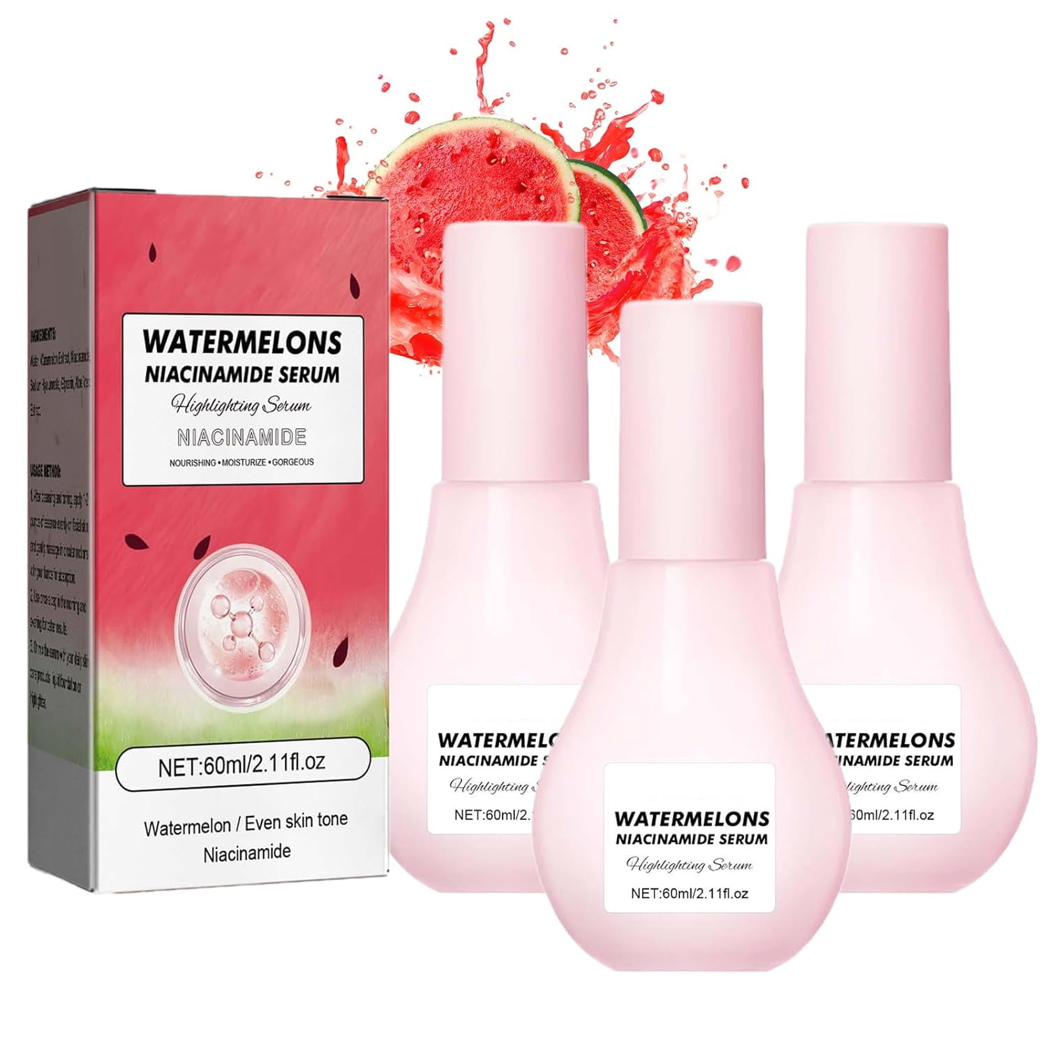 Watermelon Niacinamide Serum Glow Toner Highlighter Serum Moisturize