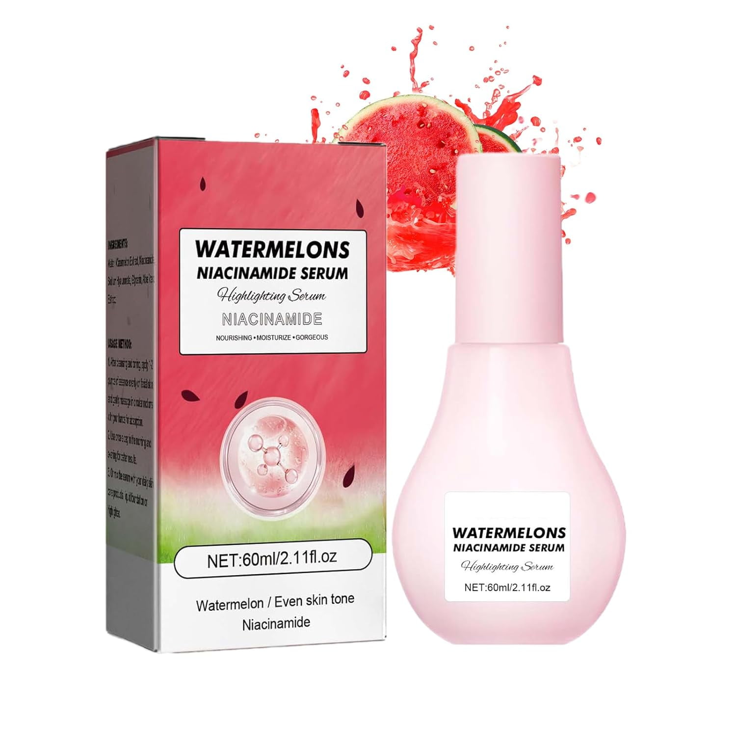Watermelon Niacinamide Serum Glow Toner Highlighter Serum Moisturize