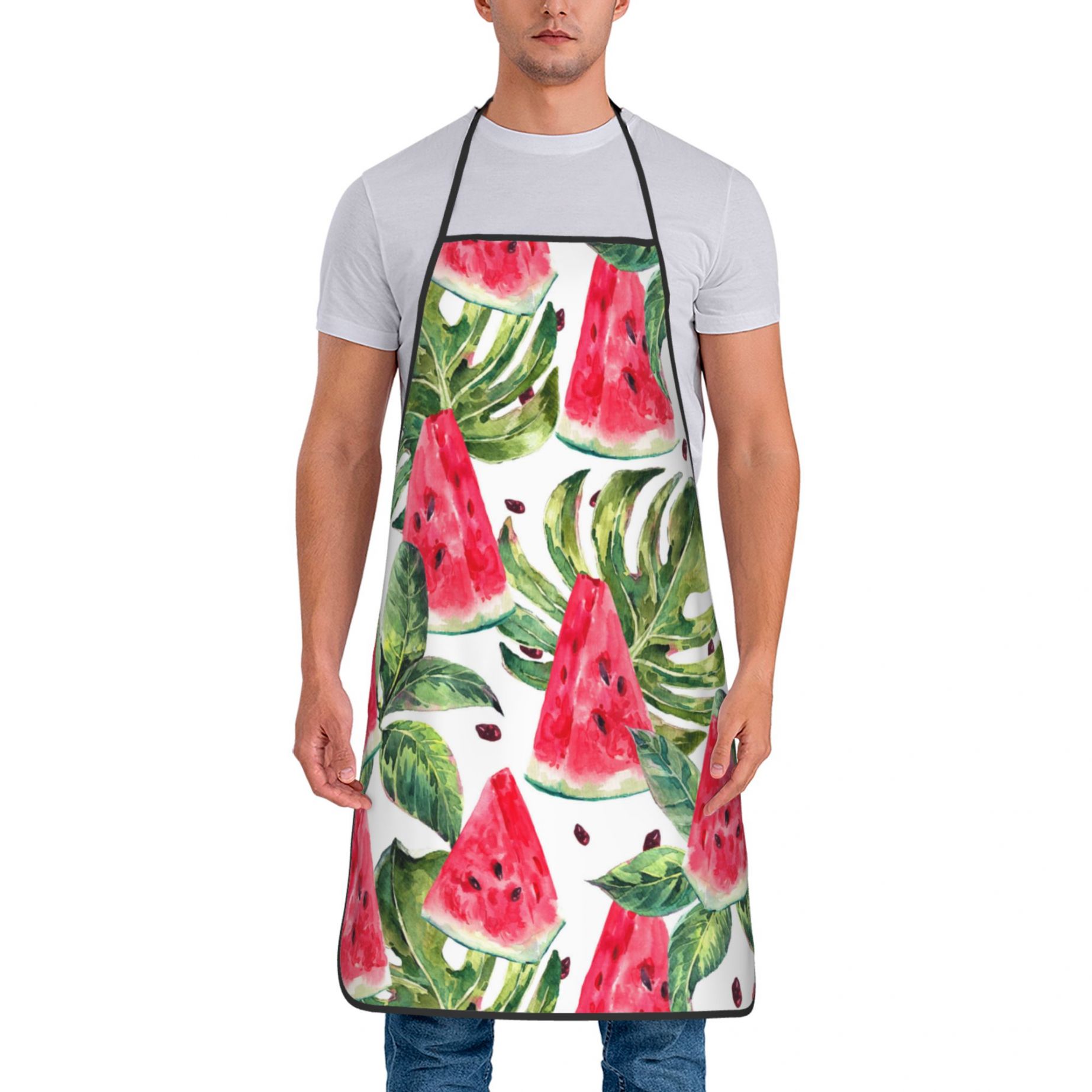 Watermelon Palm Aprons for Women Men Waterproof Apron Kitchen Chef ...