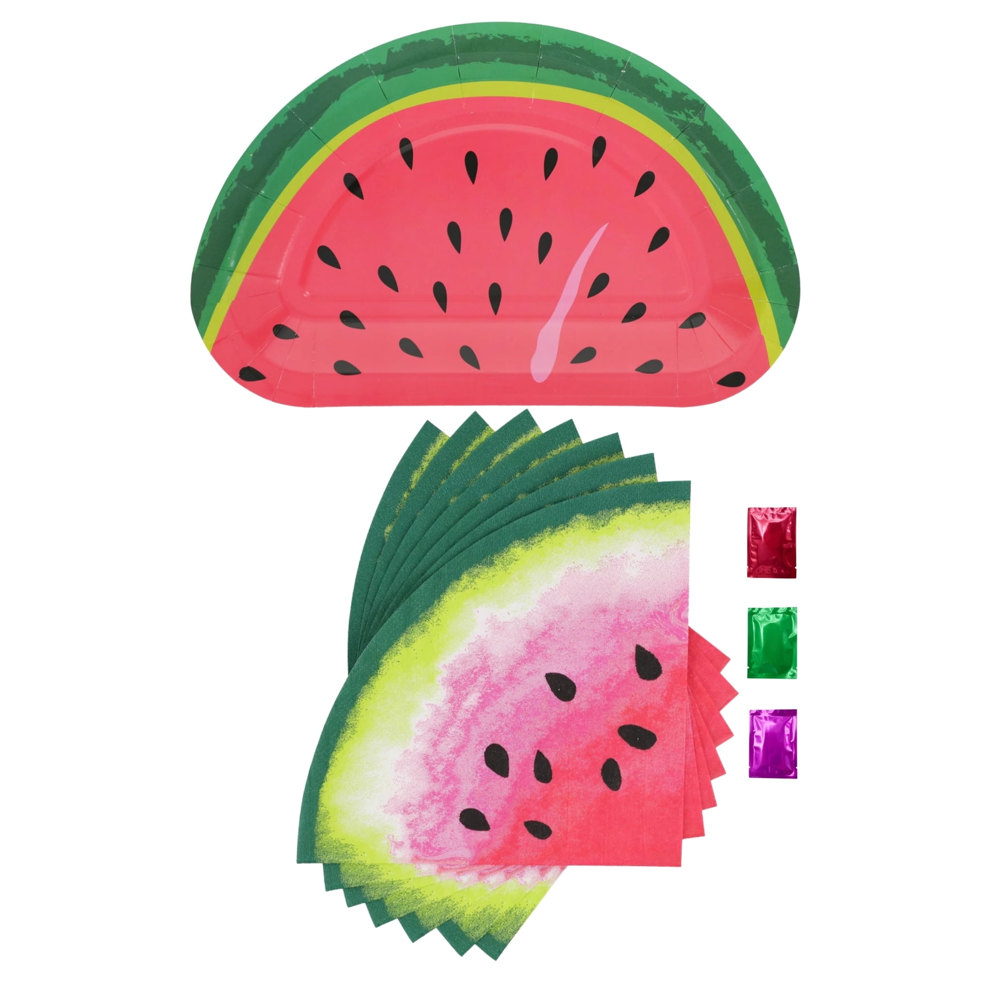 Watermelon Paper Plates 10Ct and Napkins 16Ct Set of 2, Fruit Slice ...
