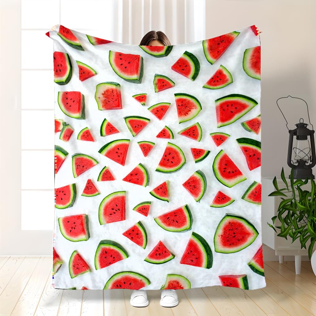 Watermelon Pattern Blanket - Soft and Lightweight Polyester Material ...