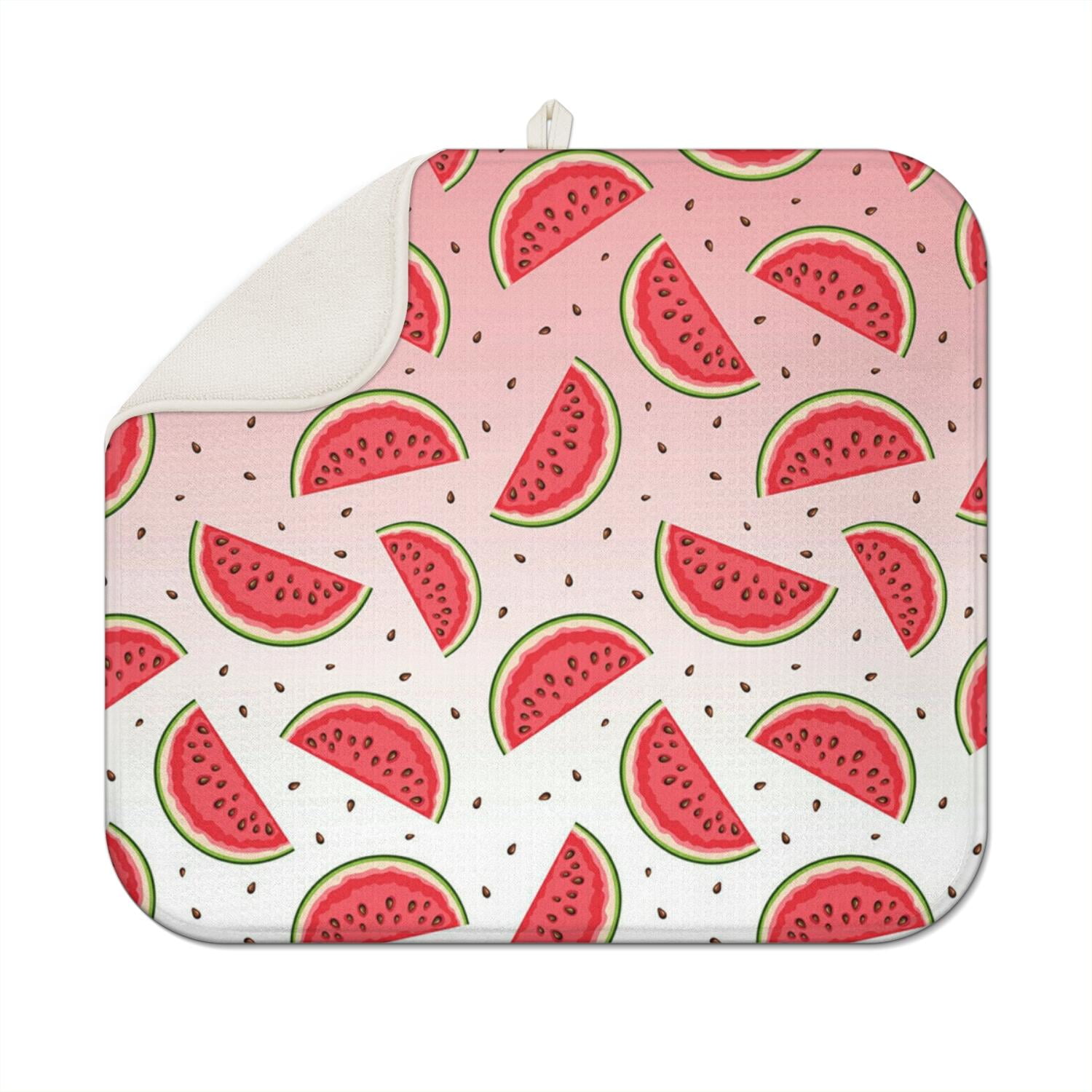 Watermelon Pattern Dish Drying Mat – Aesthetic Summer Fruit Design ...