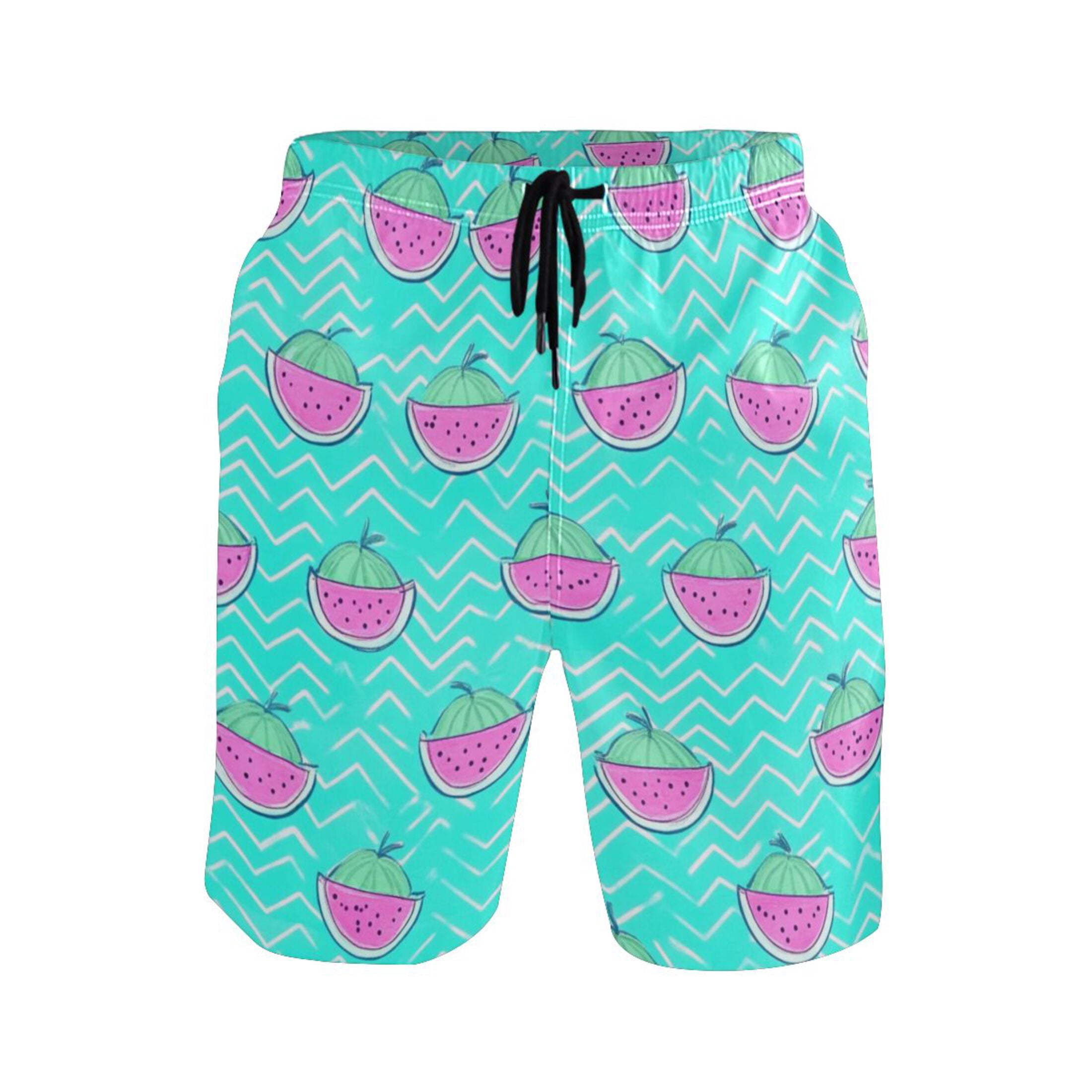 Watermelon Pattern Mens Swim Trunks Quick Dry Board Shorts Breathable ...