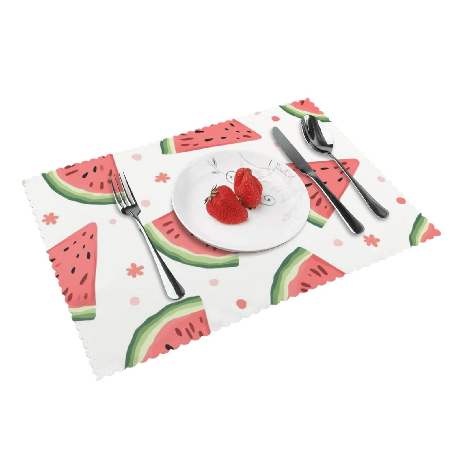 Watermelon Pattern Watermelon Slices On A Pink Summer Placemats For ...