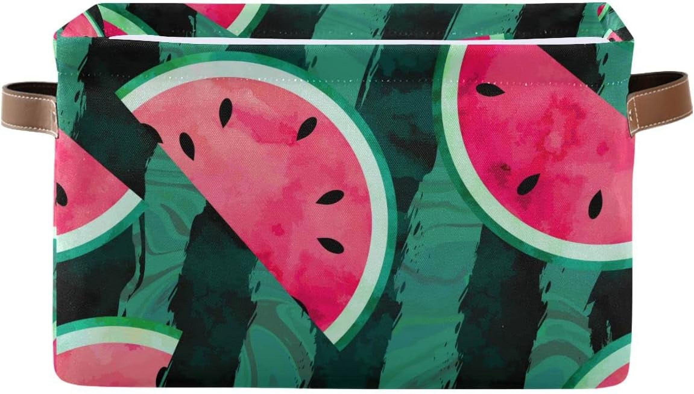Watermelon Pieces Square Storage Basket Storage Bins Canvas Storage ...