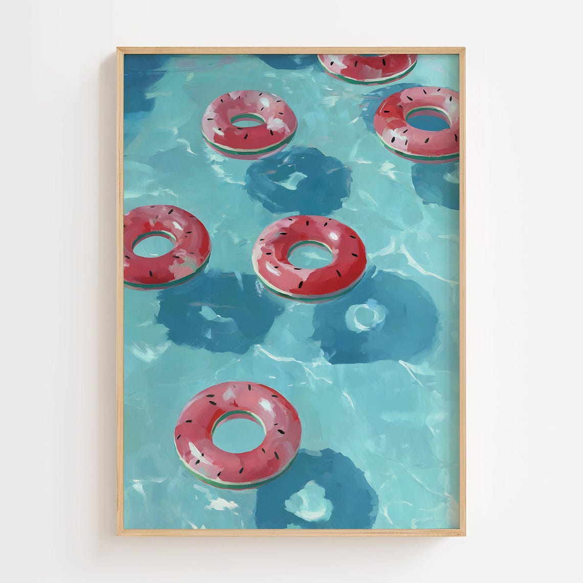 Watermelon Pool Float Wall Art, Summer Pool Print, Coastal Modern Art ...