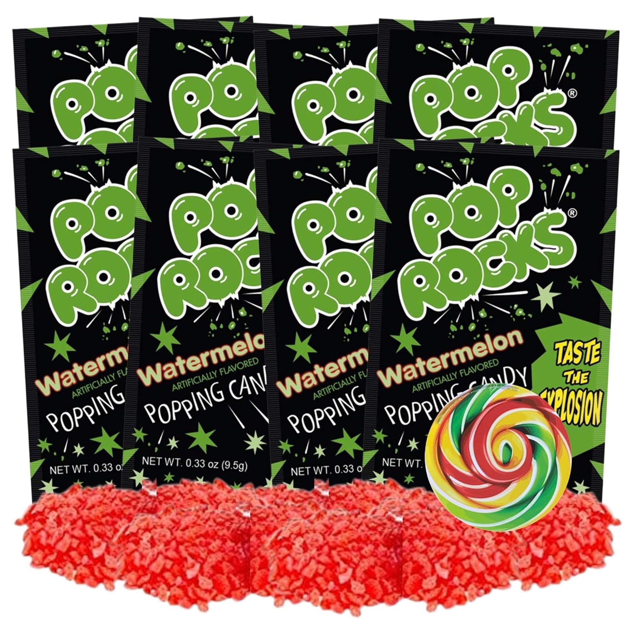 Watermelon Pop Rocks, Birthday Party Candy, Pack of 8, .33 Ounces per ...
