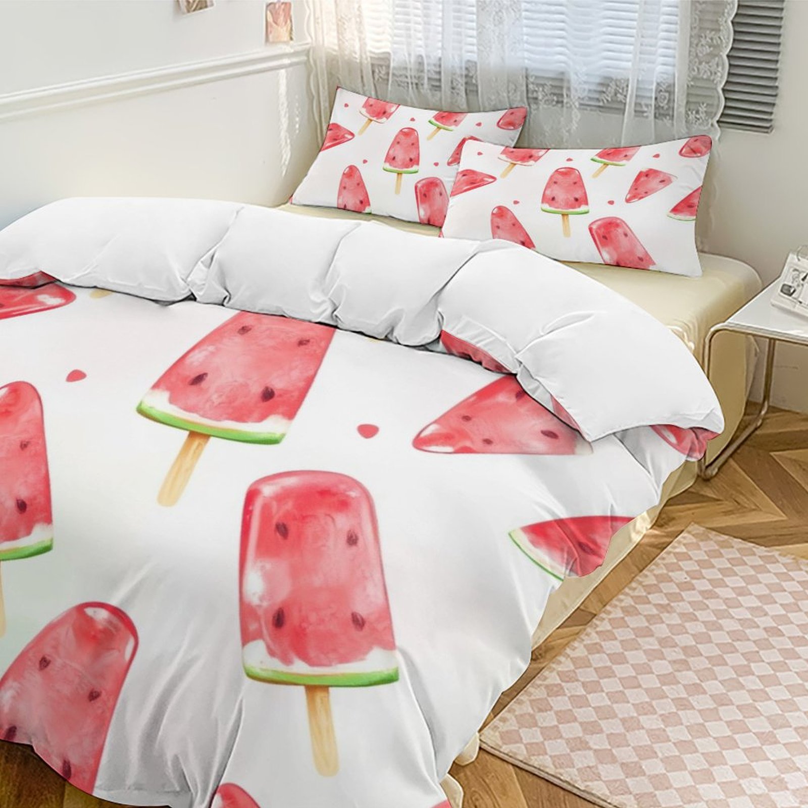 Watermelon Popsicle Pattern Bedding Comforter Set Quilt Bedding Set ...