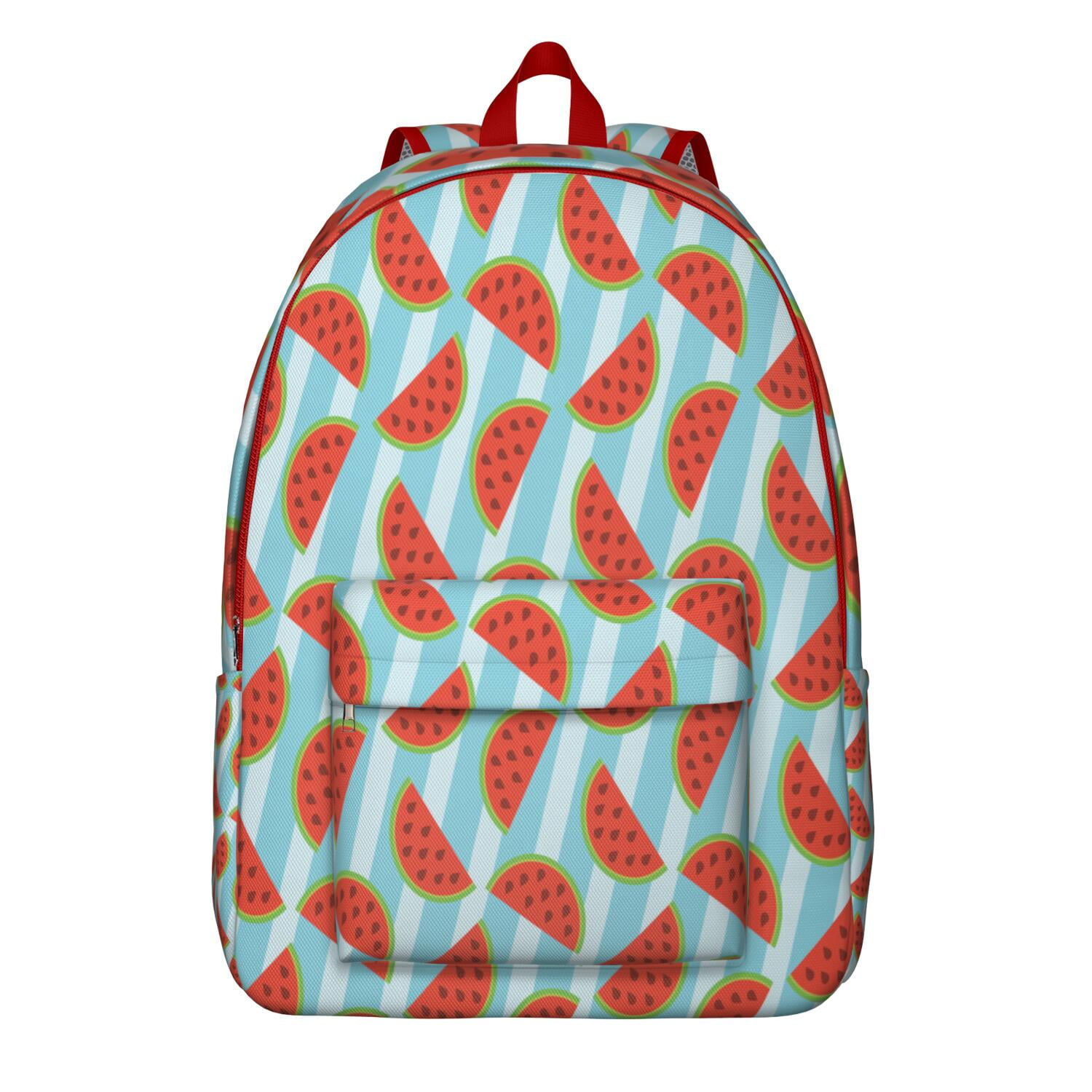 Watermelon Print Travel Backpack, Summer Party Vibes with Fresh ...
