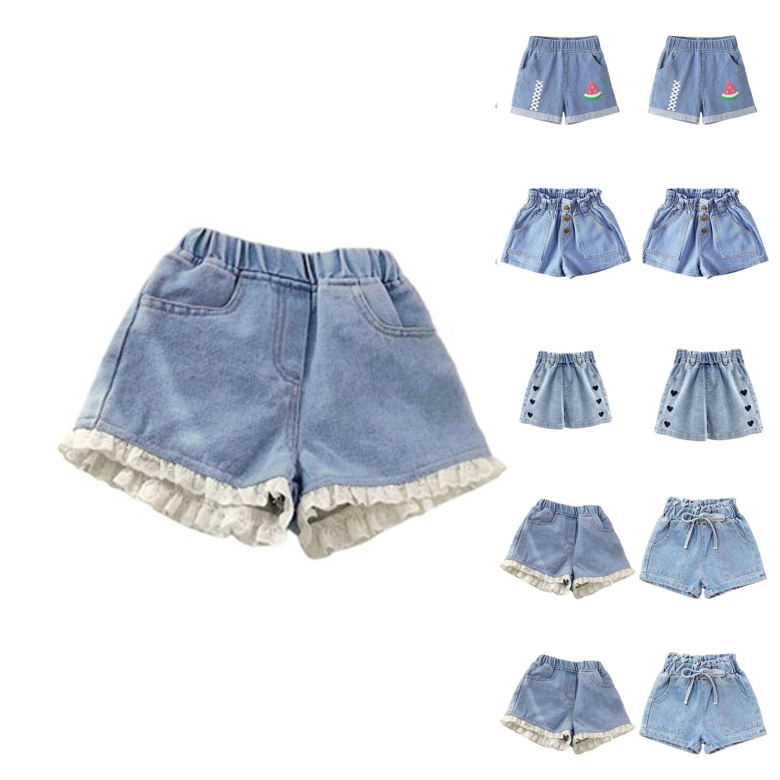 Watermeloned Shorts for Girls Size 10-12 Summer Sports Elastic Jeans ...