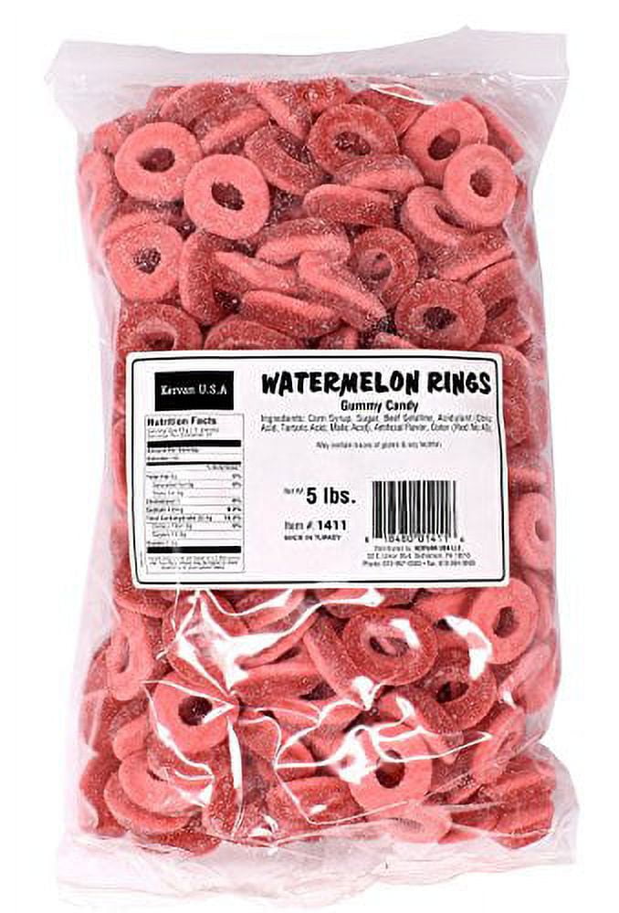 Kervan Candy Bebeto Watermelon Rings - Fruity, Soft, Sweet & Sour Gummy ...