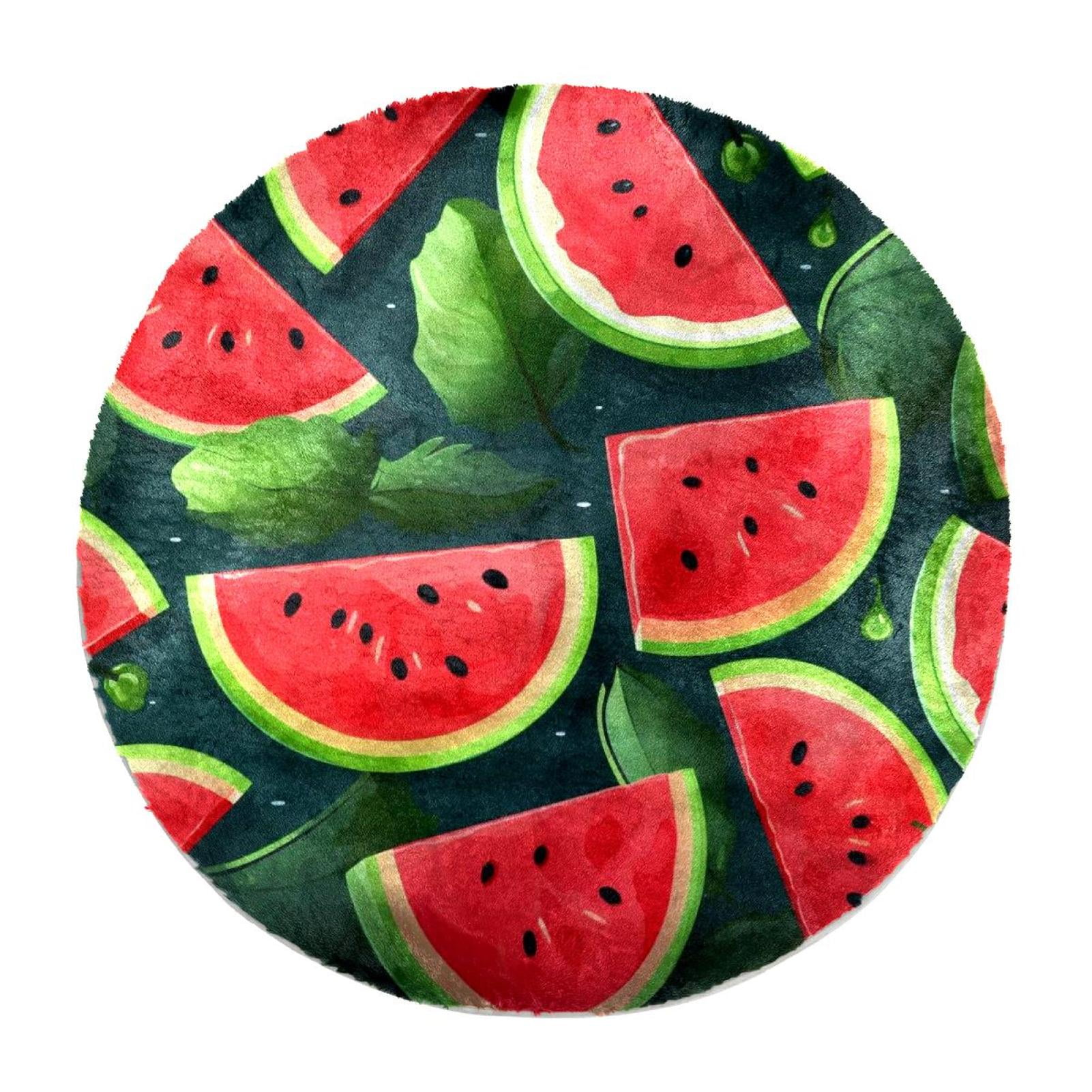 Watermelon Round Bathroom Rugs, Non-Slip Bath Mats for Bathroom Bath ...