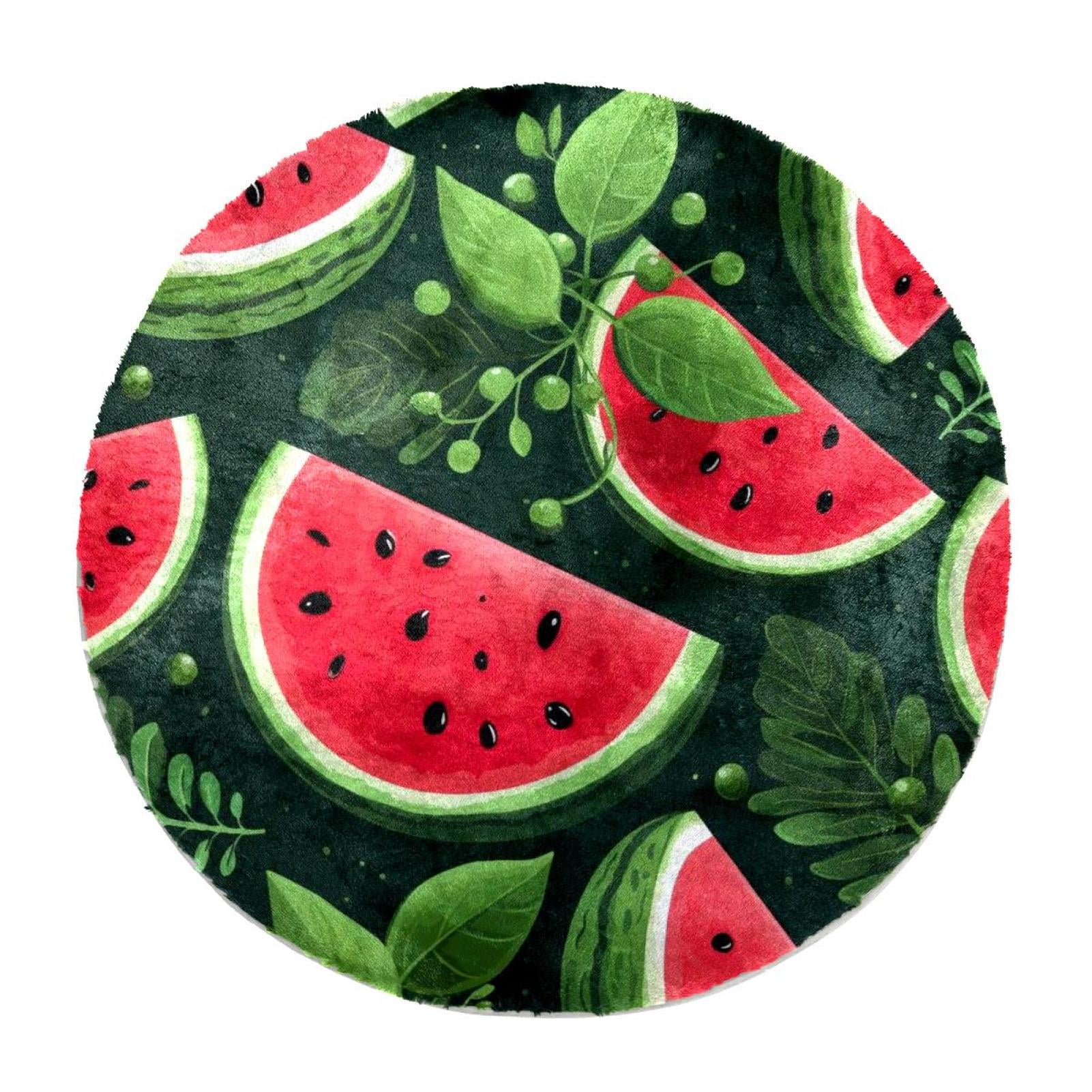 Watermelon Rug Non-Slip Round Area Rug for Bedroom Living Room Study ...