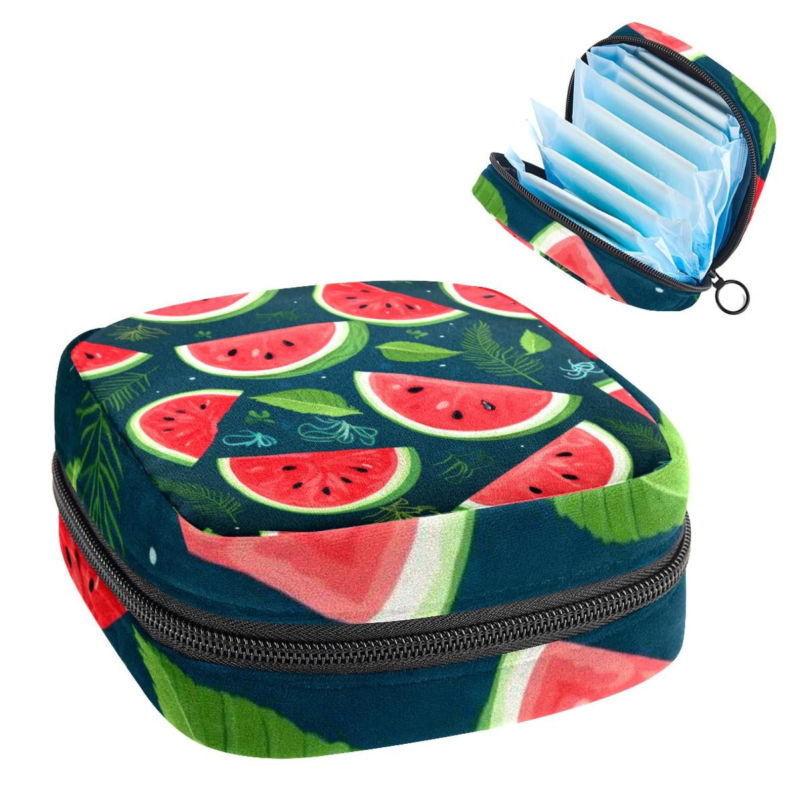 Watermelon Sanitary Napkin Pouch Bag with Plush Fabric, Sponge, and ...