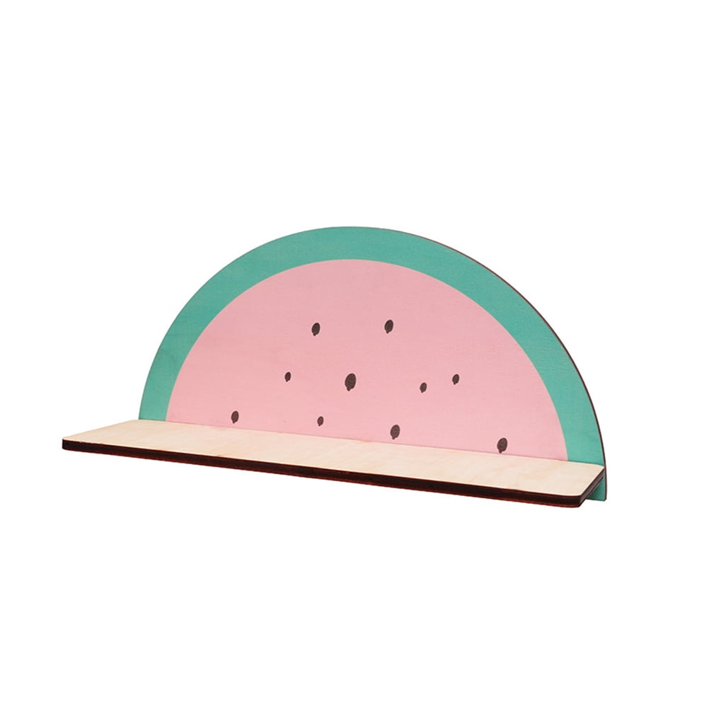 Watermelon Shape Wall Shelf Wooden Floating Ledge Storage Wall Shelves ...
