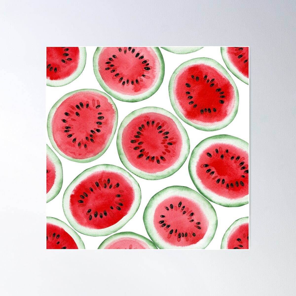 Watermelon Slices Pattern Poster Wall Art, Modern Wall Decor For Living ...