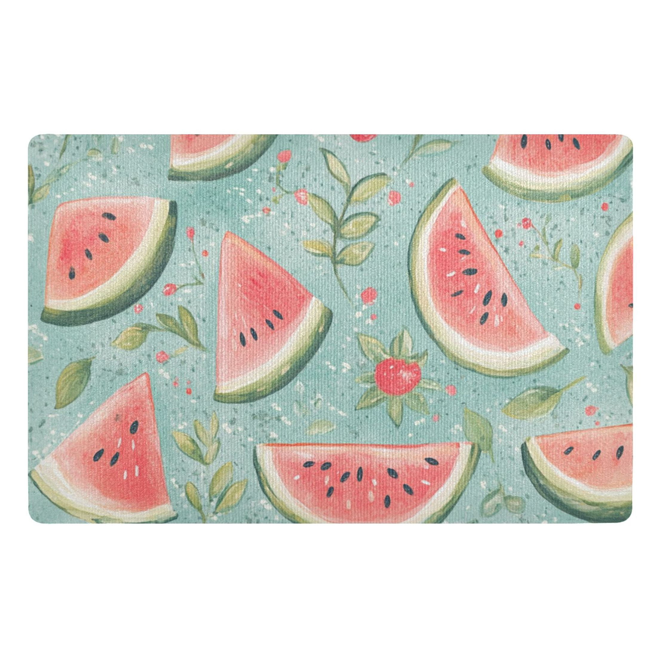 Watermelon Slices and Leaves Floor Door Mat Outdoor Indoor for Home ...