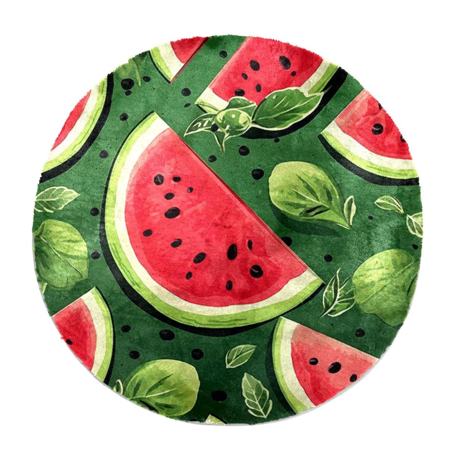 Watermelon Soft Round Rug, Fluffy Furry Circle Rug for Teens Kids Baby Girls Boys Room,Fuzzy ...