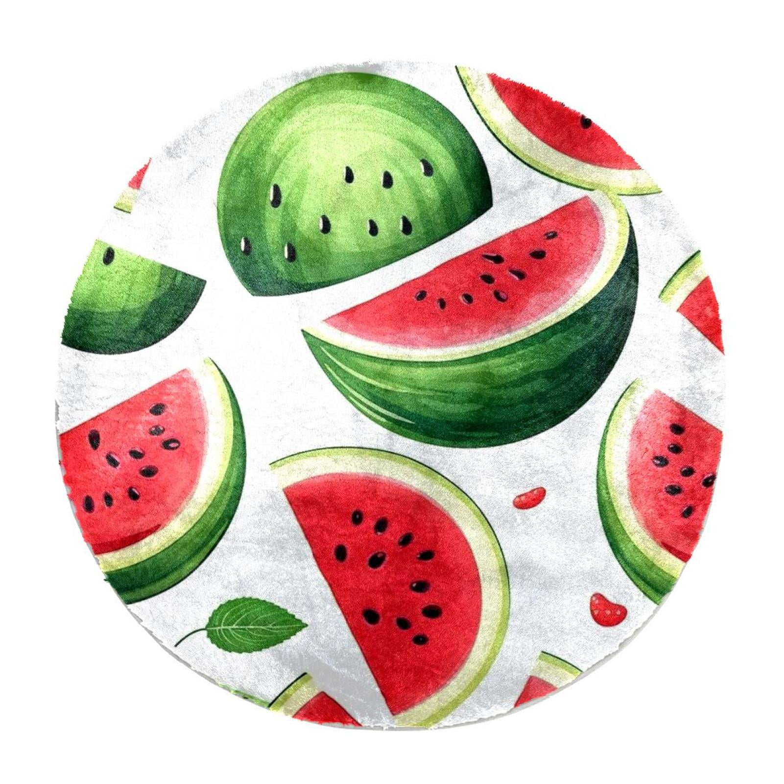 Watermelon Soft Round Rug, Fluffy Furry Circle Rug for Teens Kids Baby ...