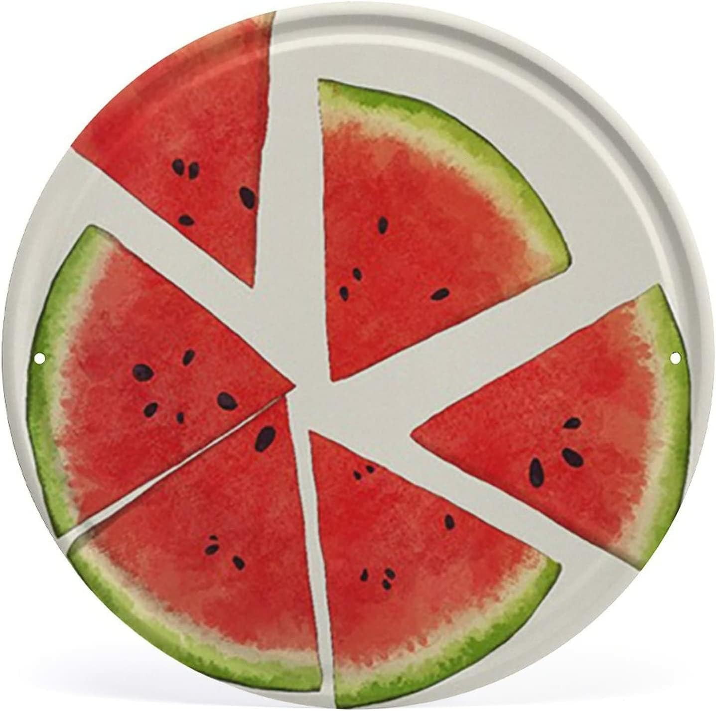 Watermelon Soup Wall Art Metal Tin Signs Round Farmers Market Fresh ...